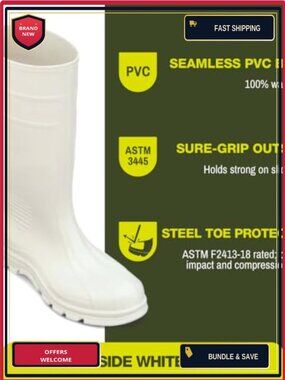 Shoes | Waterproof Steel Toe Work Boots For Men And Women Pvc Marine ...
